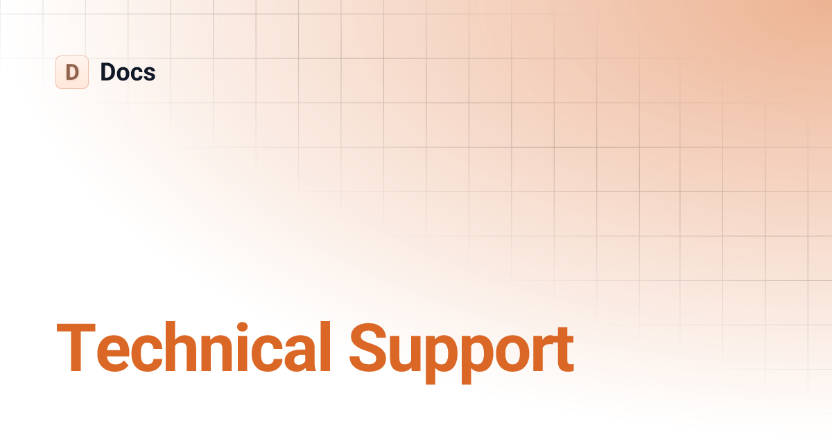 Technical Support | Docs