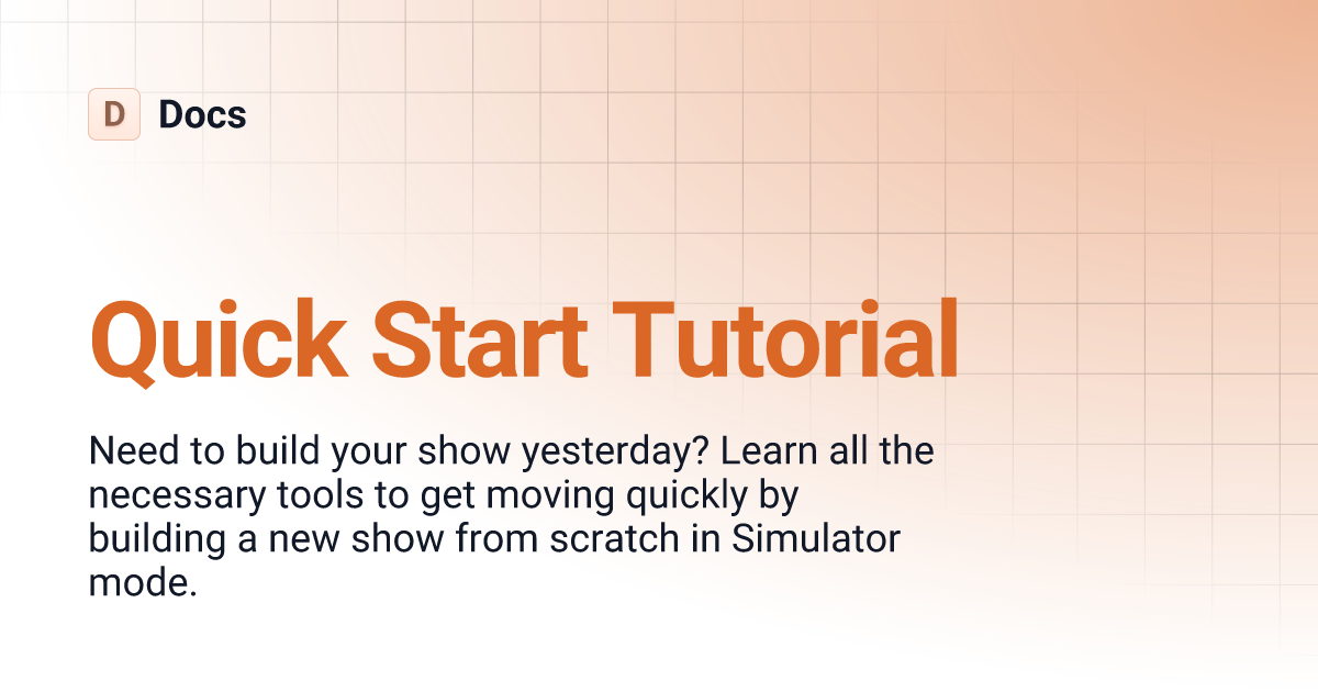 Quick Start Tutorial | Docs
